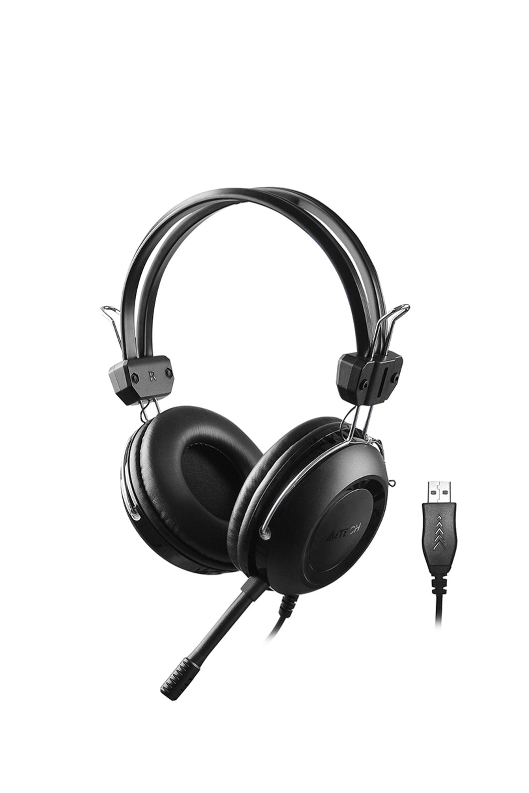 A4Tech HU-35 Black Over-Ear Comfort Noise-Cancelling USB Headset ...