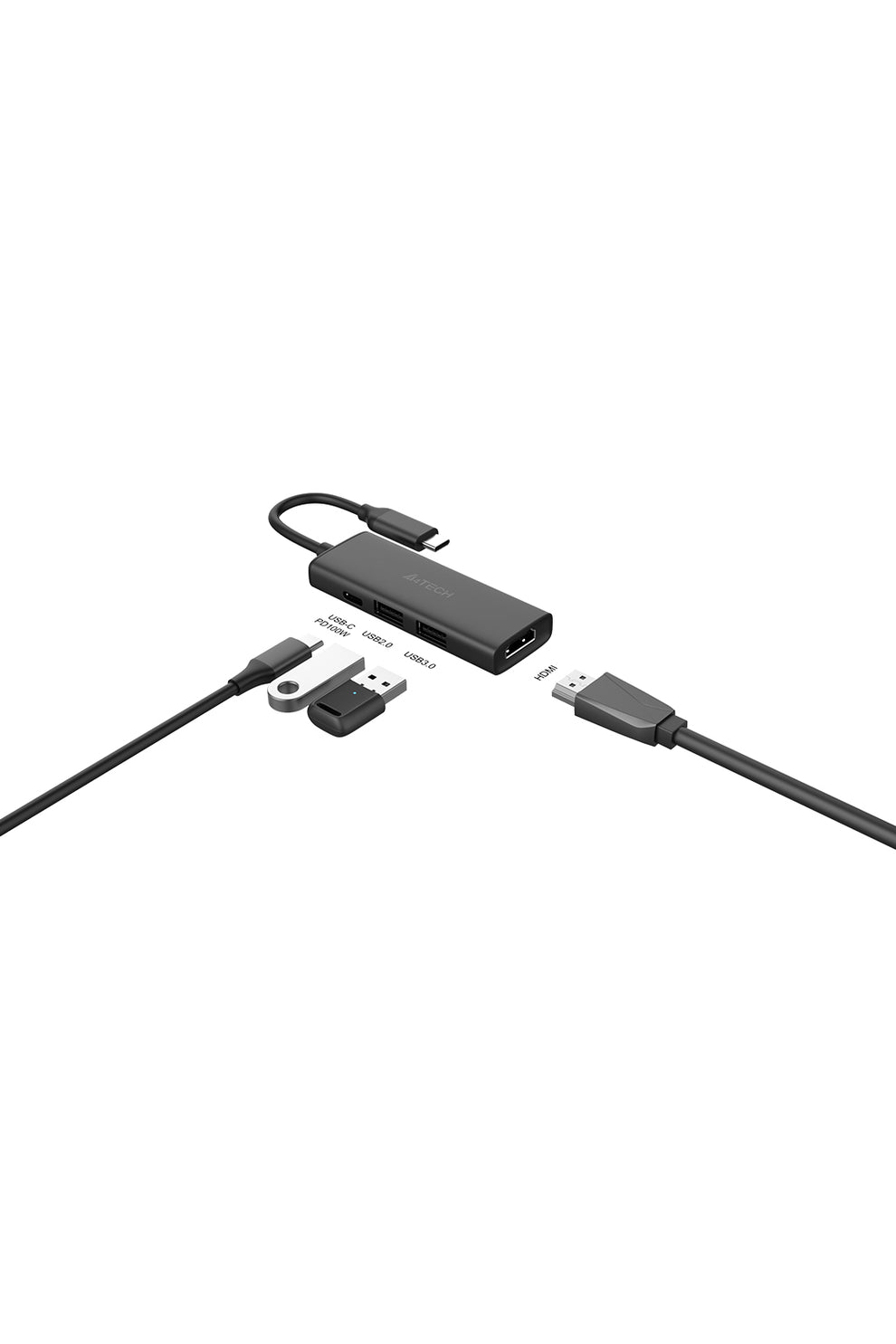 A4Tech DST-40C Ash Grey 4-Port USB-C 4K Docking Station | Electronic ...