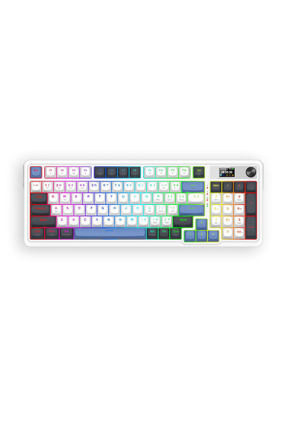 Redragon K719WGB RGB Pro Artemis Pro White LCD Gasket Wireless ...